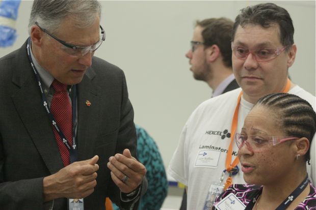 Gov. Inslee visits Hexcel Aerospace to meet with work force | Kent Reporter