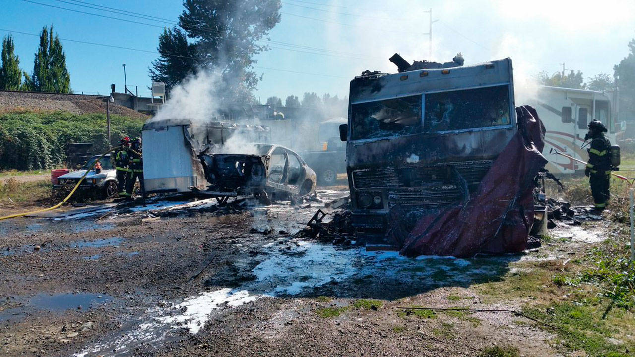 Fire damages vehicles at Kent storage yard | Kent Reporter