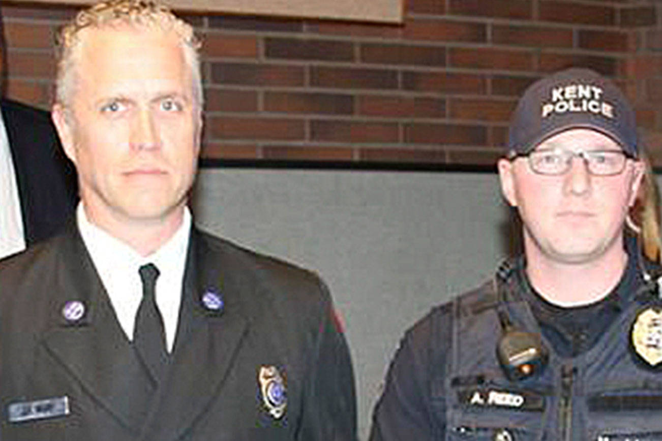 Kent Police honor firefighter for helping to disarm a man | Kent Reporter