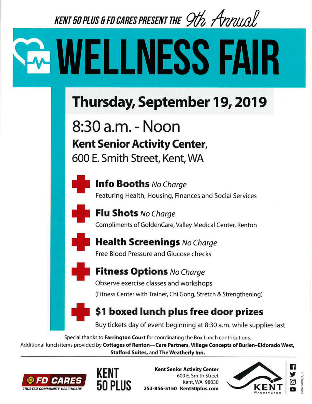 Kent Senior Center hosts Wellness Fair on Sept. 19 | Kent Reporter