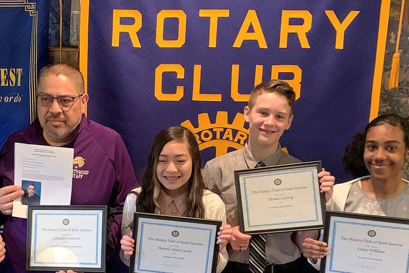 Kent Sunrise Rotary Club honors Northwood Middle School students, staff ...