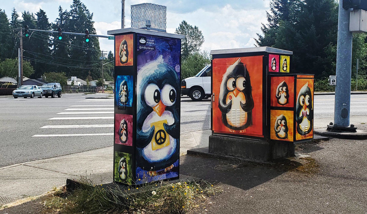 Kent unveils a new batch of art-wrapped traffic signal control boxes ...