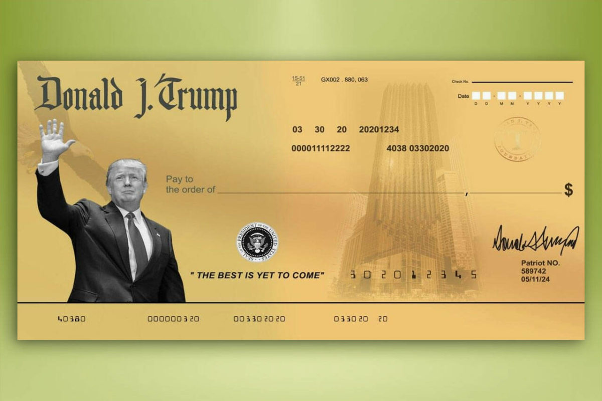 Golden Trump Check Reviews (Patriot Golden Foundation Donald Trump ...