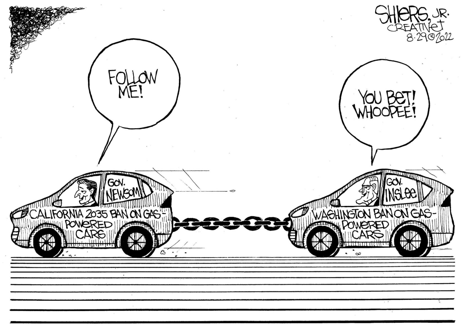 Gas-powered car ban in Washington state too? | Cartoon | Kent Reporter
