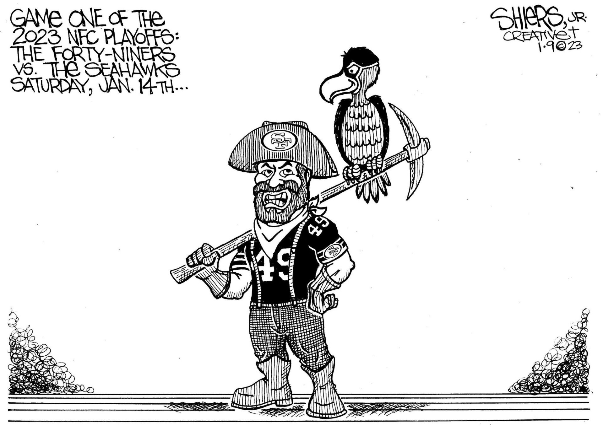 Go Seahawks! | Cartoon by Frank Shiers | Kent Reporter