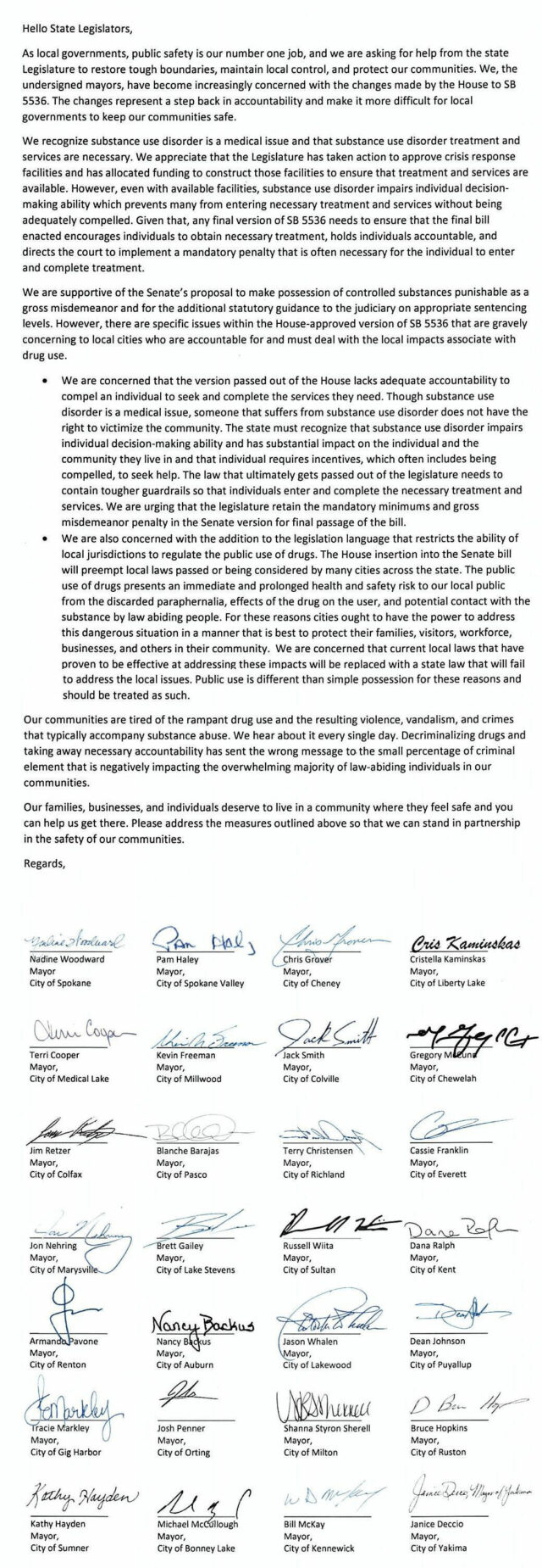 Kent, Auburn, Renton mayors sign letter to legislators about drug laws ...