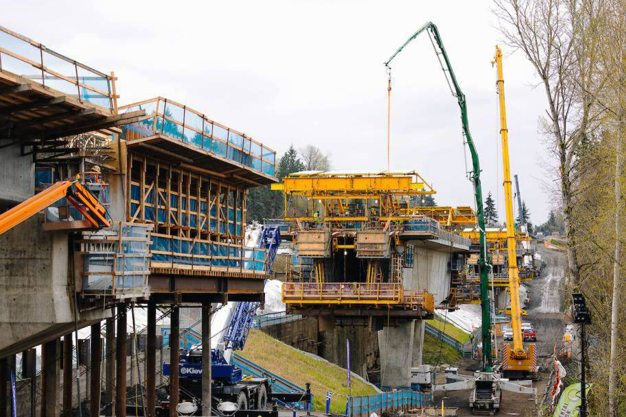 Sound Transit constructing giant bridge in Kent for light rail | Kent ...
