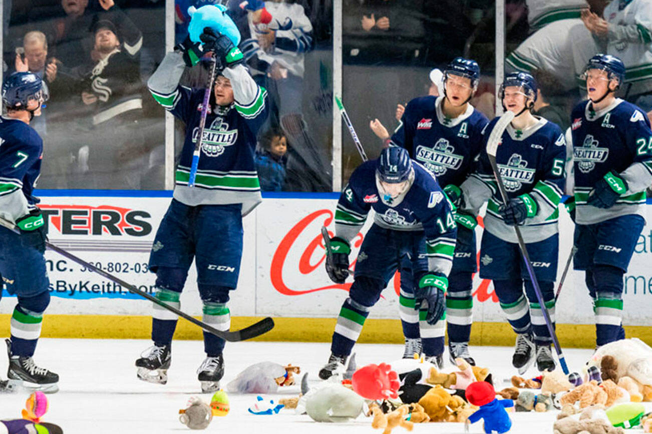 Raining teddy bears in Kent at Seattle Thunderbirds game | Kent Reporter