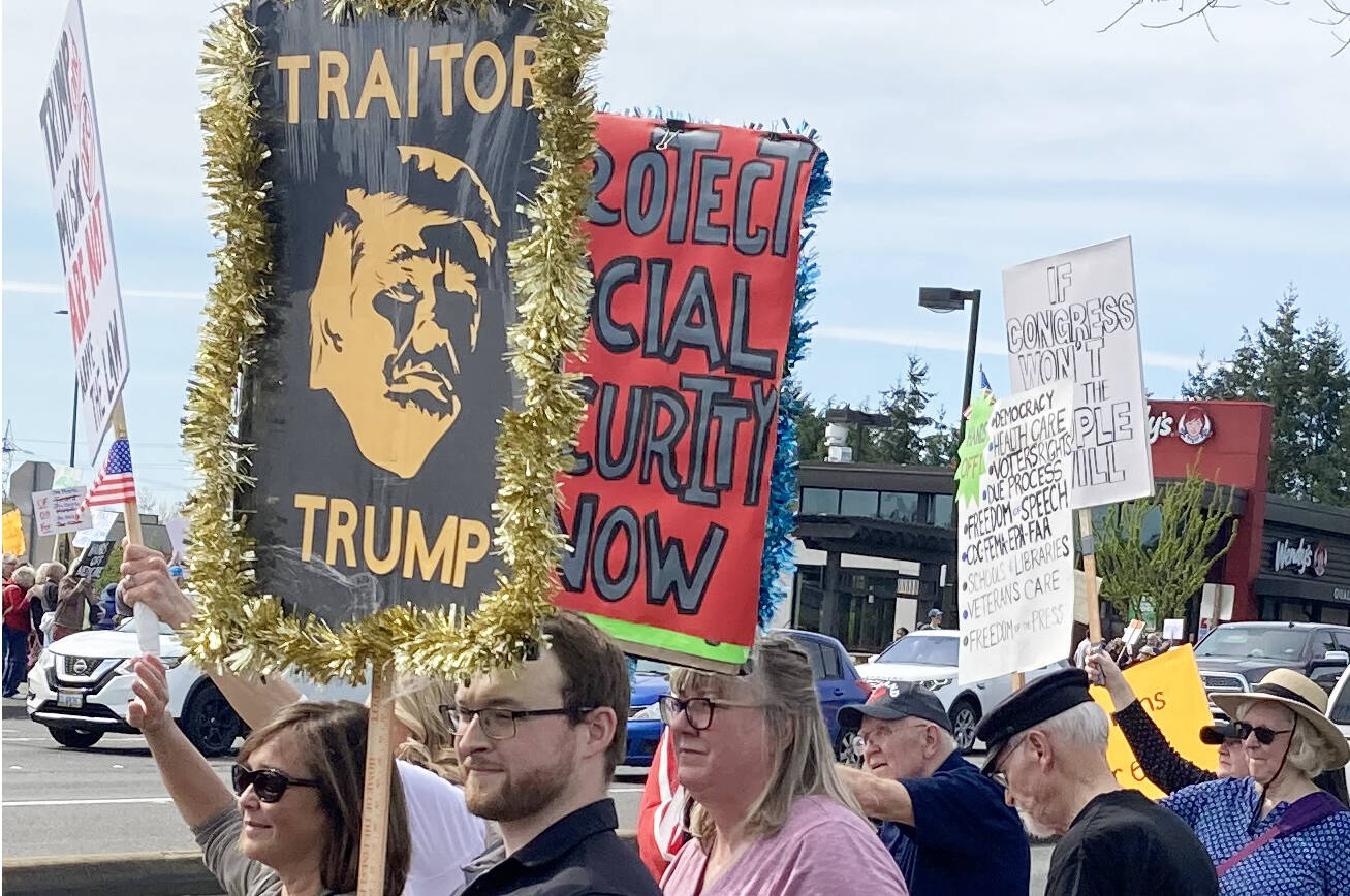 Protest against Trump, Musk draws hundreds in Covington | Kent Reporter